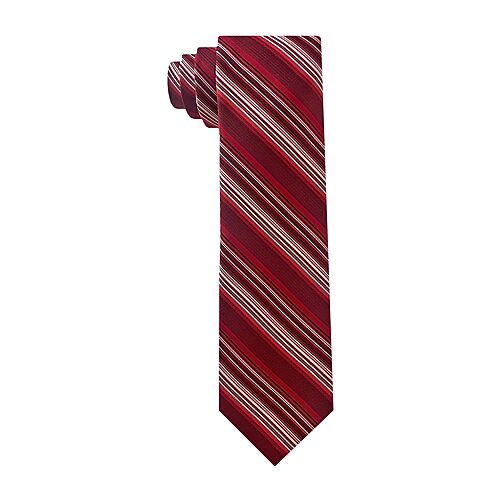 Van Heusen Everyday Defense Stain Shield Striped Tie  One Size  Red