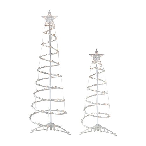 Click here for Northlight Set Of 2 Clear Outdoor Spiral Cone Tree... prices