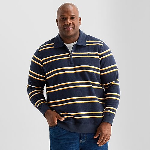 Click here for mutual weave Mens Long Sleeve Big and Tall Quarter... prices