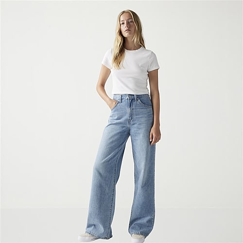 Click here for Levis Womens Cinch-Waist Lightweight Baggy Jeans -... prices