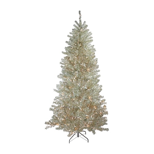 Click here for Northlight Metallic Platinum Tinsel 7 Foot Pre-Lit... prices