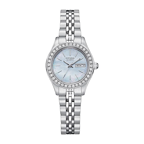 Click here for Citizen Quartz Womens Crystal Accent Silver Tone S... prices