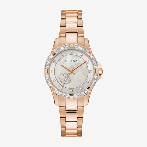 Click here for Bulova Crystal Womens Crystal Accent Rose Goldtone... prices