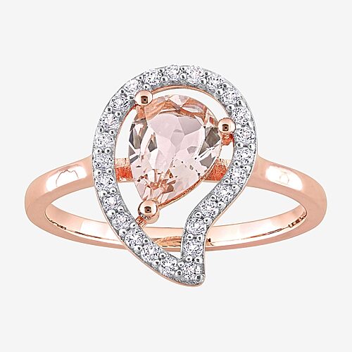 Click here for Womens Genuine Pink Morganite 18K Rose Gold Over S... prices
