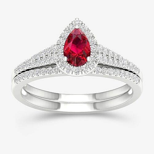 Click here for Modern Bride Gemstone Womens14K White Gold Pear Ha... prices