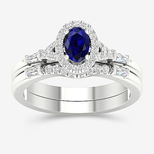 Click here for Modern Bride Gemstone and 1/3 CT. T.W. Diamond Ova... prices