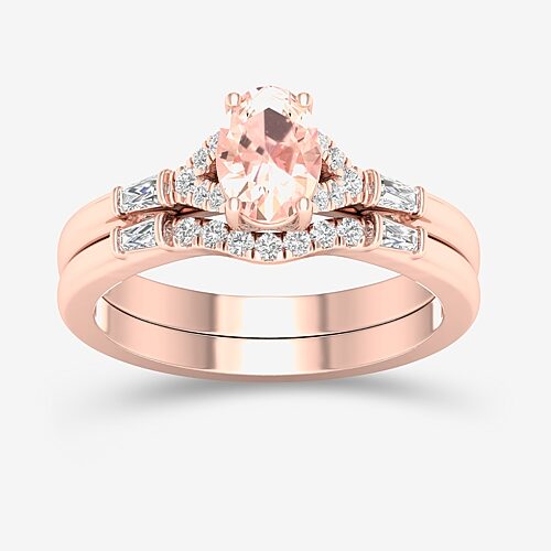 Click here for Modern Bride Gemstone and 1/4 CT. T.W. Diamond Ova... prices