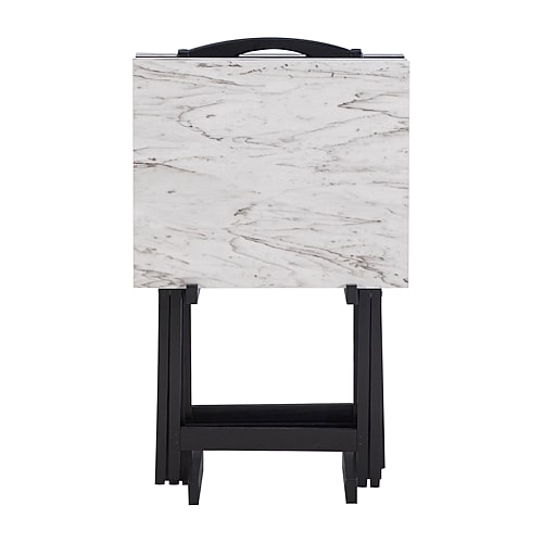 Click here for Breckenham Faux Marble 5-pc. TV Tray Table  One Si... prices