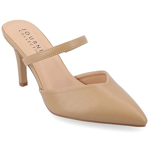 Journee Collection Womens Yvon Pointed Toe Slip On Pumps - Honey