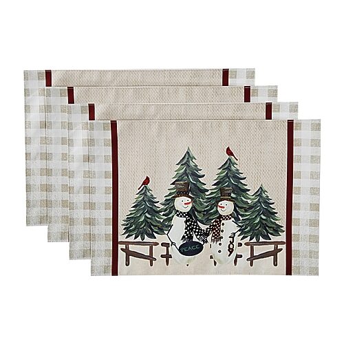 Click here for Avanti Country Snowman Polyester 4 Piece Placemat... prices