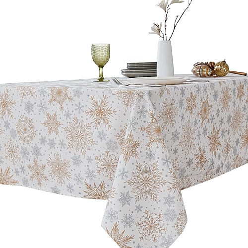 Click here for Avanti Snowflakes Tablecloth  One Size  White prices