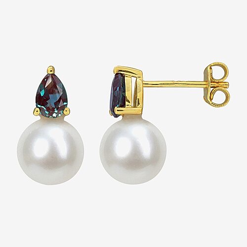 Click here for White Cultured Freshwater Pearl 18K Gold Over Silv... prices