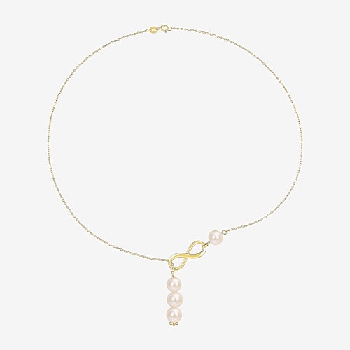 Click here for Womens White 18K Gold Over Silver 18 Inch Y Neckla... prices