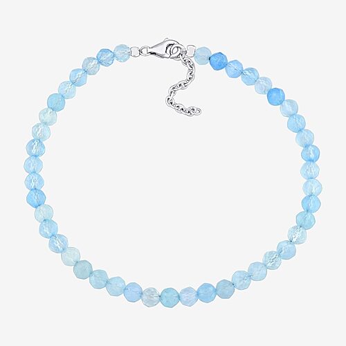 Click here for Womens Genuine Blue Aquamarine Sterling Silver Bea... prices