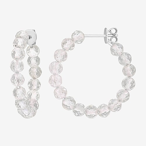 Click here for Womens Genuine White Topaz Sterling Silver 26mm Ho... prices