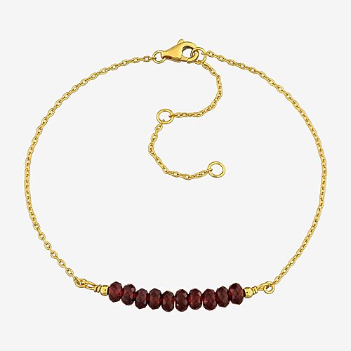 Click here for Womens Genuine Red Garnet 18K Gold Over Silver Bea... prices