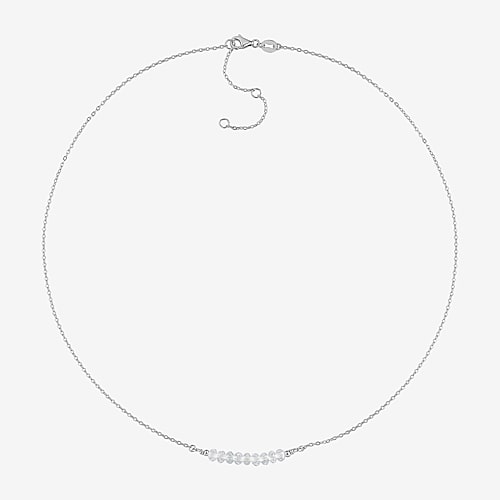Click here for Womens White Topaz Sterling Silver 16 1/2 Inch Bea... prices