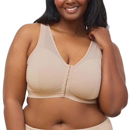 Leading Lady The Harper â Wirefree Mesh Front-Closure Bra- 5972  A-b  Beige