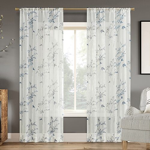 Click here for No 918 Margot Botanical Print Rod Pocket Light-Fil... prices