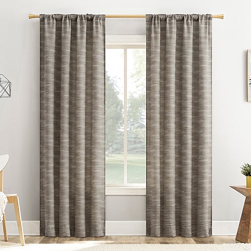 Click here for Lenora Space Dyed Textured Semi-Sheer Back Tab Cur... prices
