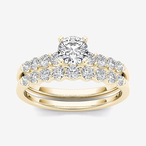 Click here for 1 CT.T.W. Natural Diamond 14K White Gold Bridal Ri... prices