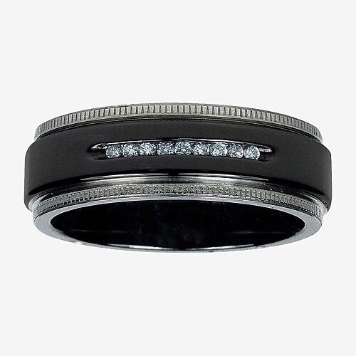 Click here for Mens 1/10 C.T. TW. Natural Diamond Black Titanium... prices