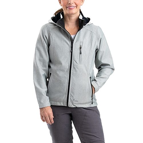 Berne Eiger Hooded Softshell Womens Midweight Work Jacket  X-large  Gray