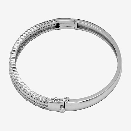 Click here for DiamonArt Cubic Zirconia Sterling Silver Bangle  O... prices