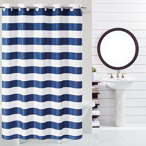 Click here for Hookless Cabana Stripe Shower Curtain  One Size  B... prices
