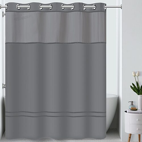 Click here for Hookless Escape Shower Curtain  One Size  Black prices