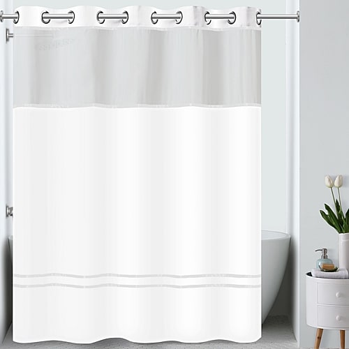 Click here for Hookless Escape Shower Curtain  One Size  White prices
