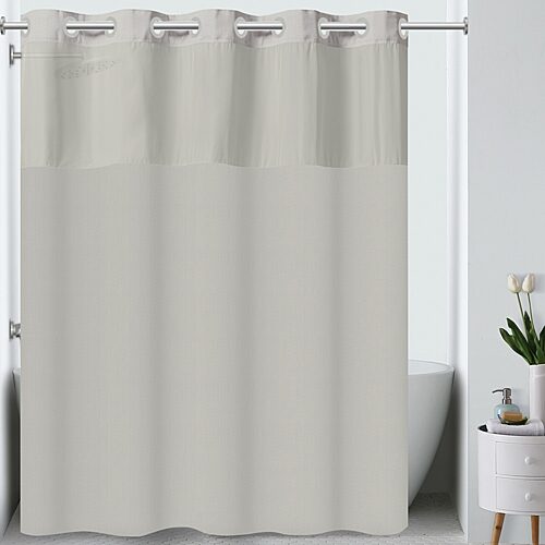 Click here for Hookless Plain weave Shower Curtain  One Size  Bei... prices
