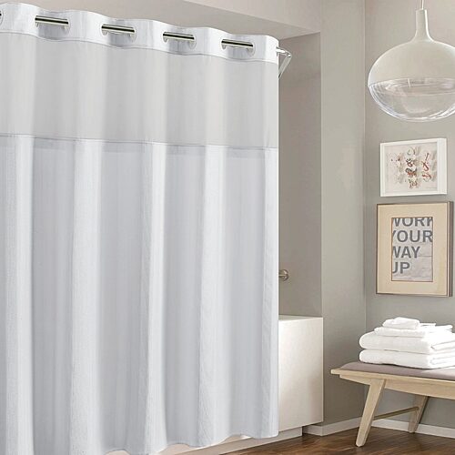 Click here for Hookless Waffle Shower Curtain  One Size  White prices