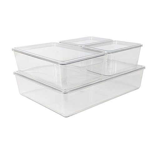 Click here for Martha Stewart 4 Pack Clear Storage Boxes And Lids... prices