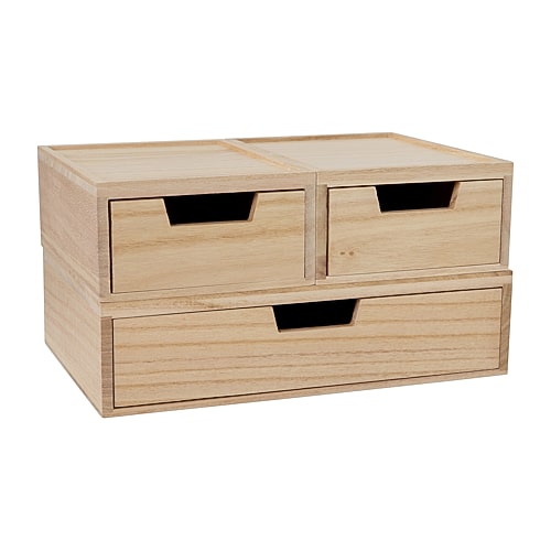 Click here for Martha Stewart 3 Pack Wood Box With Drawers  One S... prices