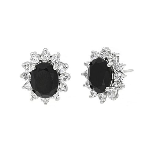 Click here for Oval Genuine Black Onyx and Lab-Created White Sapp... prices