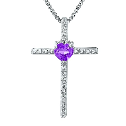 Click here for Genuine Amethyst and Diamond-Accent Sterling Silve... prices