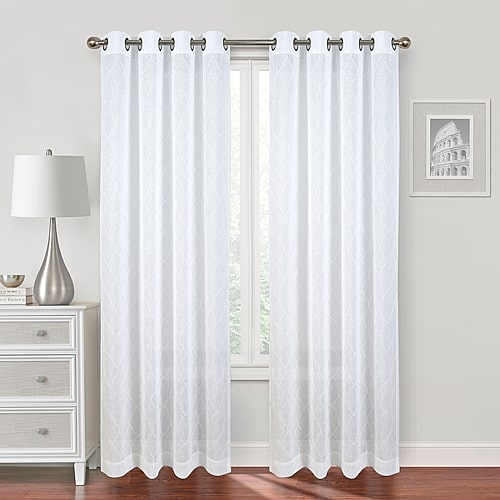 Click here for Regal Home Bayview Grommet Top Embroidered Sheer S... prices