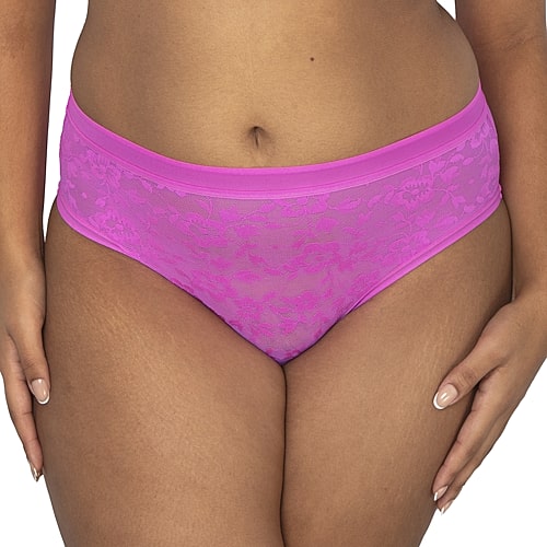 Click here for Curvy Couture No Show Lace High Cut Brief Panty -... prices