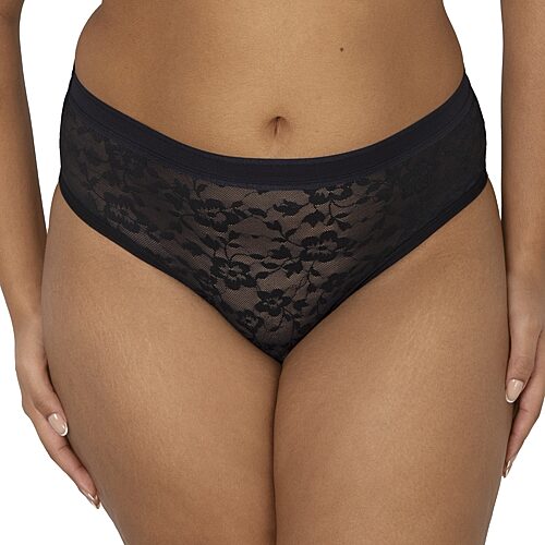 Click here for Curvy Couture No Show Lace High Cut Brief Panty -... prices