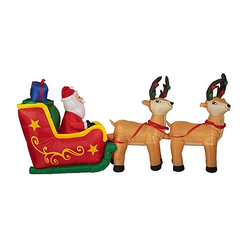 Click here for Northlight 8ft Inflatable Santafts Sleigh And Rein... prices