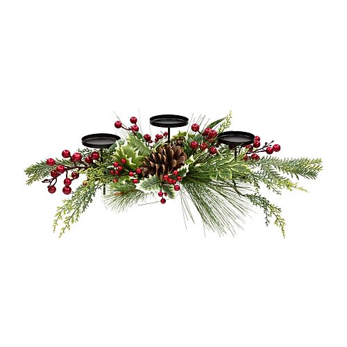 Click here for Northlight 28 Holly And Berries Pillar With Pine C... prices