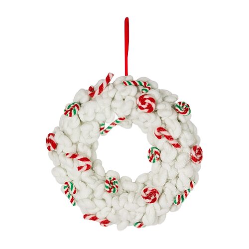 Click here for Northlight 13 Plush Peppermint And Candy Canes Wre... prices