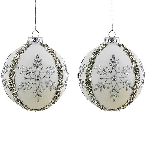 Click here for Northlight 4 Matte Sequin Glitter Snowflake Glass... prices