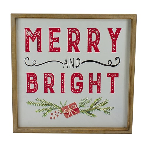 Click here for Northlight 16 Wooden Framed Merry And Bright Metal... prices
