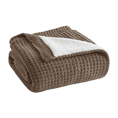 Click here for Madison Park Eden Waffle Knit Chenille Throw  One... prices