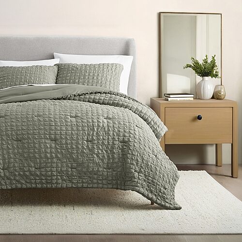 Ienjoy Home Textured Seersucker Box 3-Pc. Comforter Set  King/ California King - Willow