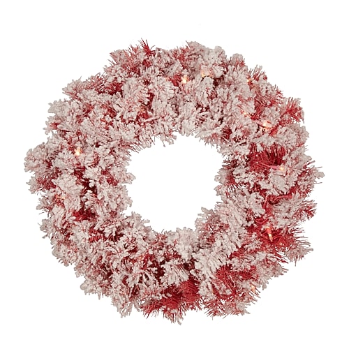 Click here for Northlight 24 Pre Lit Flocked Artificial Wreath  O... prices