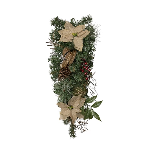 Click here for Northlight 28 Mixed Pine Berry And Poinsettia Swag... prices