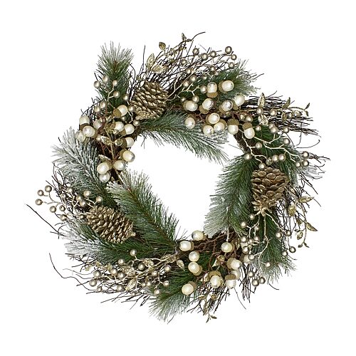 Click here for Northlight 22 Acorn And Pine Cone Flocked Pine Nee... prices